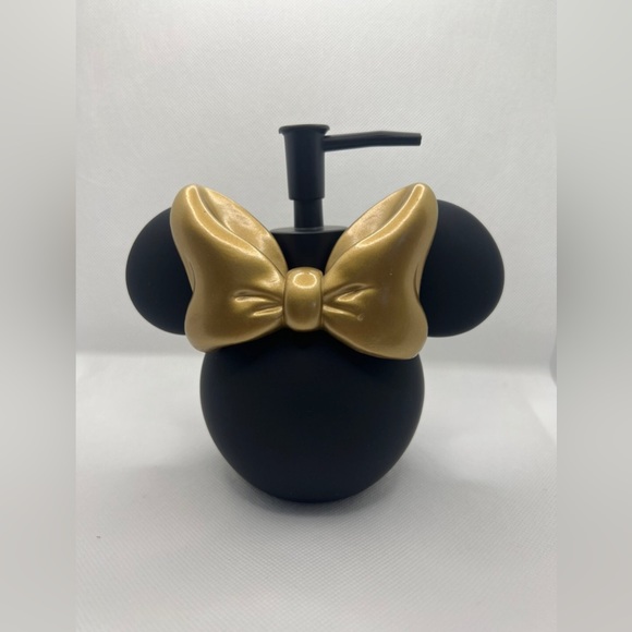 Disney | Bath | Brand New Black And Gold Bow Minnie Soap Dispenser ...